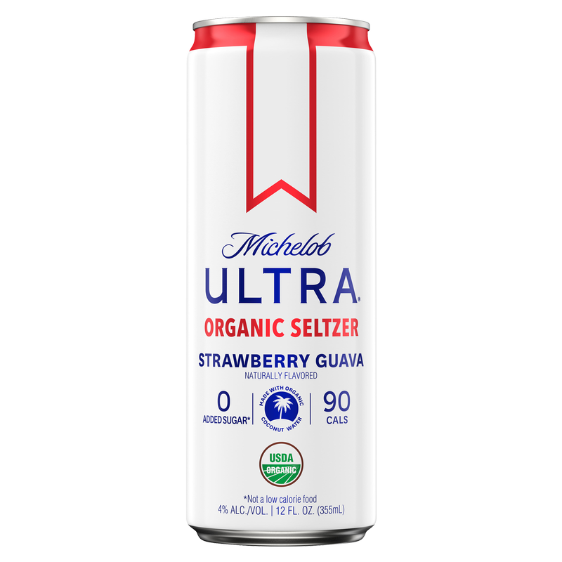 Michelob Ultra Organic Seltzer Strawberry Guava Single 12oz Can 4.0% A ...
