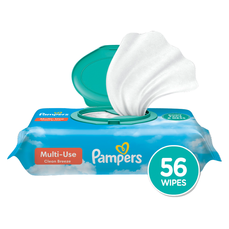 Pampers Baby Wipes Multi-Use Clean Breeze 1X Pop-Top 56ct – BevMo!