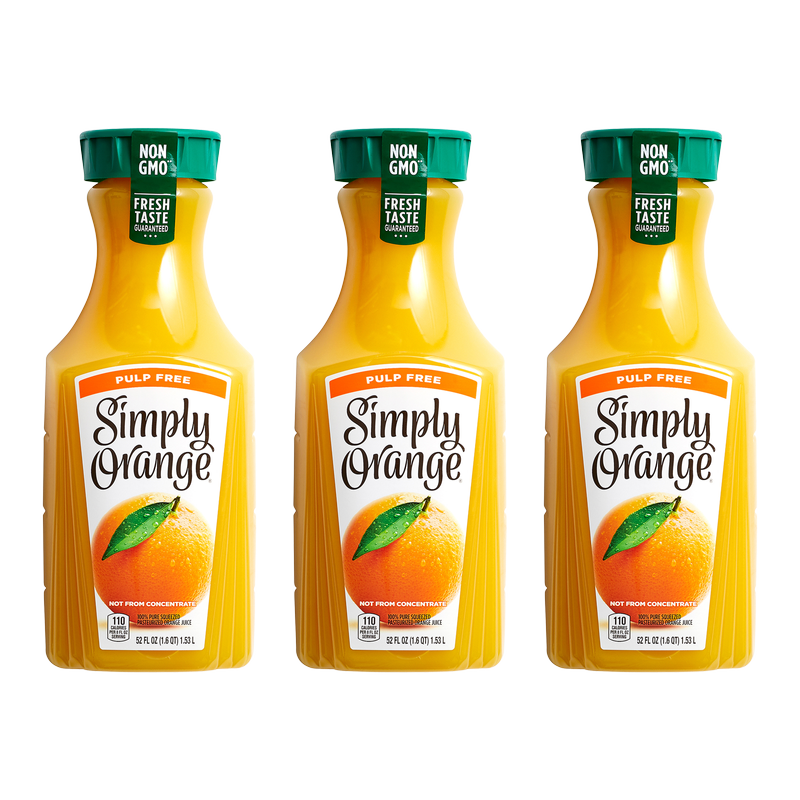 Simply Pulp Free Orange Juice 52oz 3ct – BevMo!